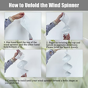 4Pack 11inch Sublimation Wind Spinner Blanks 3D Aluminum Metal Wind Sculpture Kinetic Spinners for Yard and Garden Indoor Art Ornaments Hanging Decoration (Helix)
