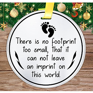 Infant Memorial Ornament Christmas Keepsake- No Footprint is Too Small- Baby Loss Remembrance Sympathy Gift