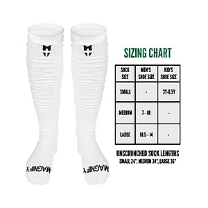 Magnify Sportswear Scrunch Football Socks for Athletes of Faith - Padded Extra Long Athletic Socks for Men, Youth, Boys, Kids
