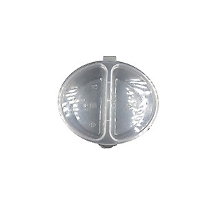 Disposable Two-Compartment Salad Dressing and Condiment Containers with Hinged Llid, (pack of 30,4oz), Perfect for to-go Sauce, Sampling, Travel Snack