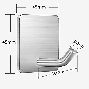 Self Adhesive Hooks, Meirenda Removable Wall Hooks Sticky Hangers Hooks Heavy Duty Kitchen Towel Sticky Adhesive Wall Hanging Hooks for Office Home Robe Keys Bags 4 Pack