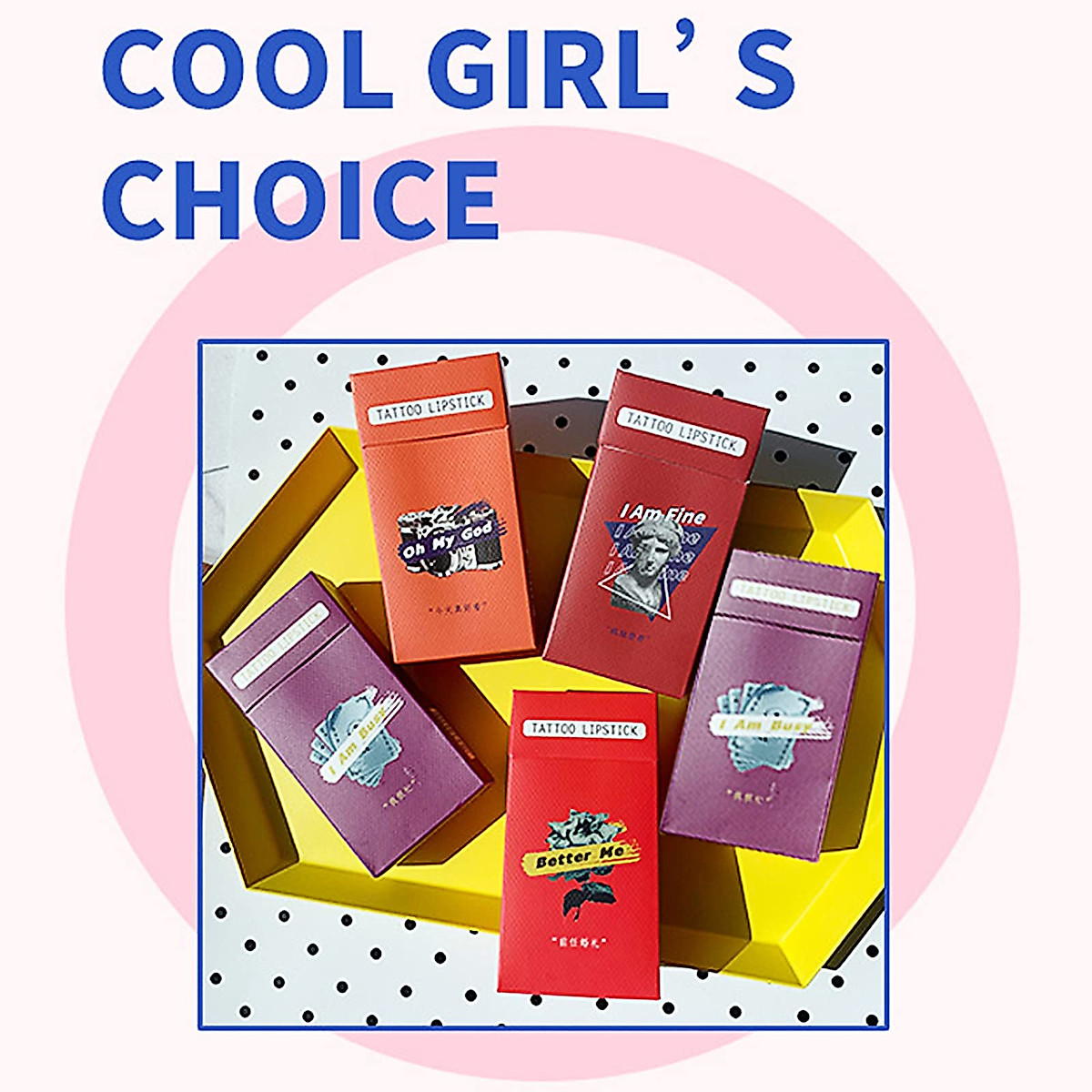 PASNOWFU 20 Pcs/Set of Tattoo Lipstick, Cotton Swab Lipstick, Tattoo Lip Stain Tattoo Lipstick Cotton Swab, Durable Waterproof Liquid Non-Stick Lipstick, Easy to Carry(Color : Orange red)