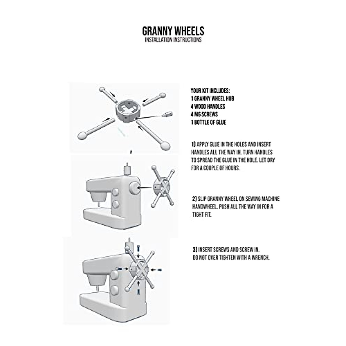 Granny Wheels Singer Heavy Duty Sewing Machine Hand Wheel Upgrade 4452, 4432, 4411, 4423 HD 6380 (TTY123)
