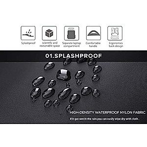 Tigernu Street Style 15.6" Laptop Backpack, Black, 3/4 x 17-inch