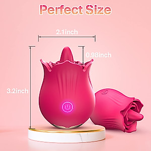 Rose Toys Vibrator for Women, Tongue Licking Clitoral Vibrator with 9 Stimulating Modes, Swing Vibrating Tongue Vibrator Nipple Clitoris Sexual Stimulator for Women Pleasure, Tongue Licker Adults Toys
