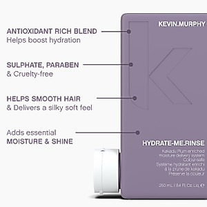 KEVIN.MURPHY HYDRATE-ME.WASH & RINSE - Travel Size - Hydrating Shampoo for Natural & Coloured Hair - Moisturising Conditioner - For Dull, Parched & Dry Hair - 250 mL / 8.4 fl oz