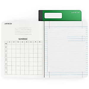 Arteza Composition Books, Wide Ruled, 100 Sheets, Pack of 8 in 4 Colors, 9.75x7.5-inch, Double Sided for Students, College Classes, Schoolwork, Studying, and Notes