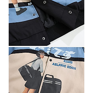 Aelfric Eden Men's Varsity Jacket Harajuku Vintage Graphic Baseball Jacket Unisex Coats Streetwear