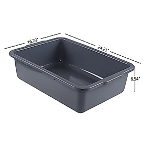 Rosebloom 35 L Plastic Commercial Bus Tub, Gray Plastic Large Bus Box, 4 Packs