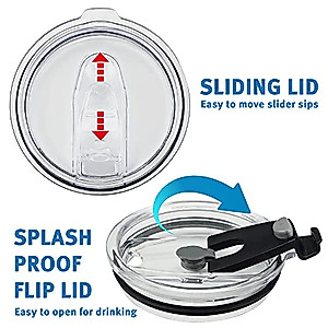 WETOWETO Tumbler Mug Lid for 30oz Coffee Mugs, 30oz Tumbler Replacement Lid, 2 Different Spill Proof Splash Lids Covers, BPA-Free