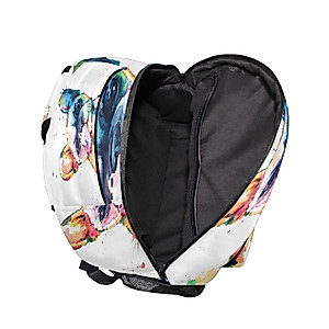 ALAZA French Bulldog Watercolor Travel Laptop Backpack Business Daypack School Bag Bookbag Fit 15.6 Inch Laptops for Women Men Girls