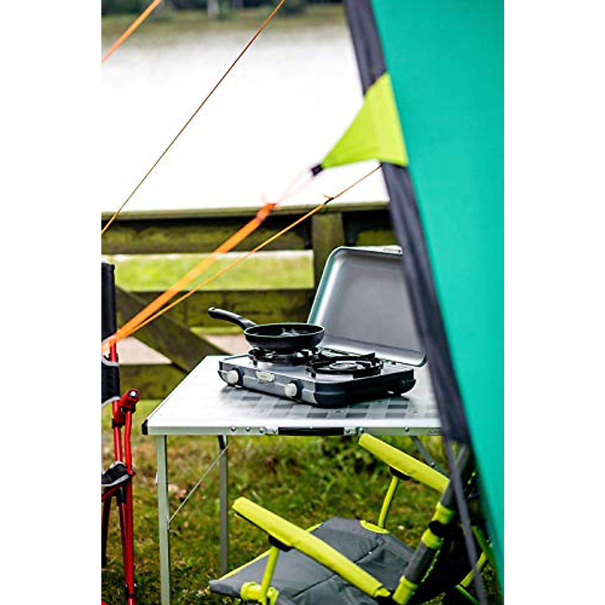 Campingaz, Portable Two Burner Gas Cooker, Outdoor Grill, White