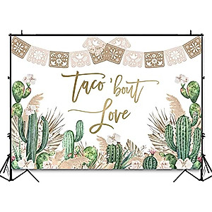 Avezano Taco Bout Love Bridal Shower Backdrop Boho Pampas Grass Bridal Shower Photography Background Fiesta Cactus Mexican Bridal Shower Bachelorette Wedding Party Decoration Photoshoot (7x5ft)