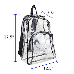 Eastsport Clear Dome Backpack with Adjustable Printed Padded Straps - Gray/Static Dots Print One_Size