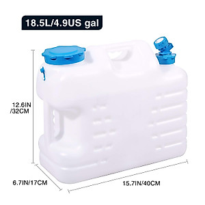 CAMPMAX Water Container with Spigot, 5 Gallon Portable Water Storage for Camping (18.5L)