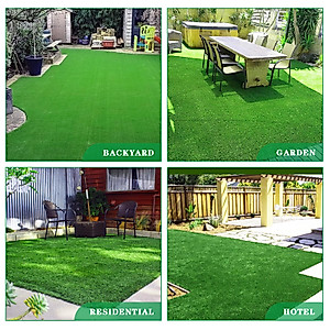 CJNLON 12"x12" Artificial Grass Tiles, 9 Packs Self-draining Fake Grass Turf Tiles Set for Flooring Decor, Dog Pads Indoor Outdoor 1.57'' in Pile Height