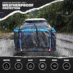 Mockins 60"x24"x6" Folding Trailer Hitch Cargo Carrier w/ 25 CuFt. Soft Vinyl Waterproof Cargo Bag | 500 Lbs. Capacity Car Carrier Cargo Rack & Car Bag Set | Waterproof Truck Bed Storage Accessories
