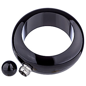 Black Bangle Bracelet Wine/Alcohol 3.5 oz Flasks - Stainless Steel Creative Gift Set for Women