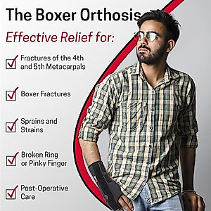 Ezywrap The Boxer Orthosis Orthopedic Hand & Wrist Brace | Wrist Brace for Women & Men | Wrist Support Strap for Sprain, Wrist Sleeve, Metacarpal Wrap Brace | Regular | Right | (Single/Black)