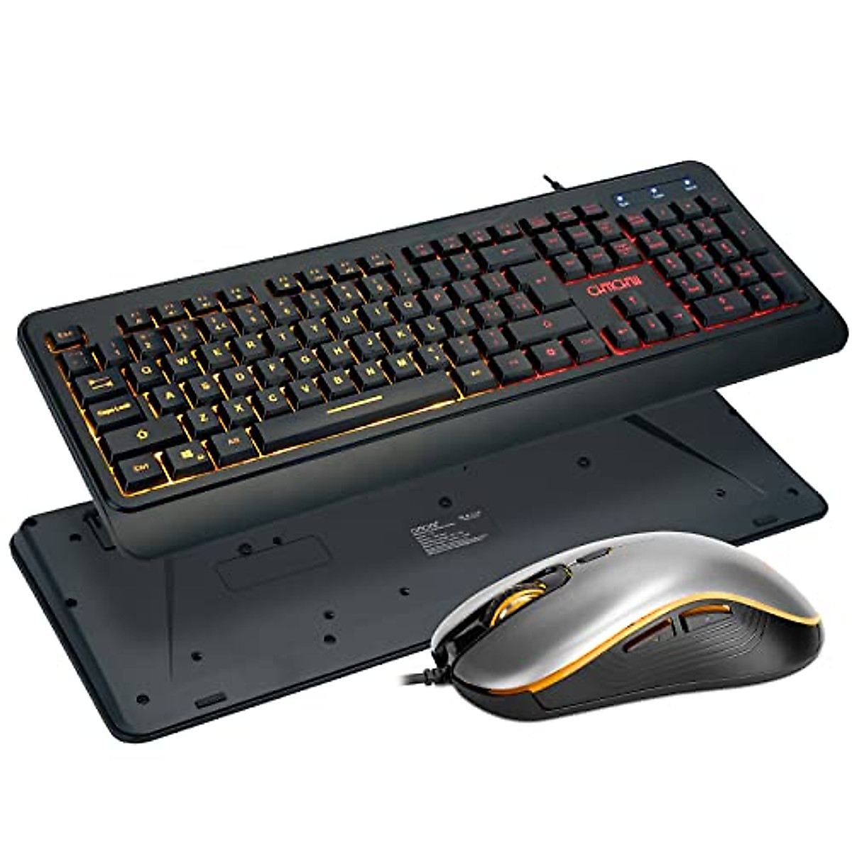 LED Keyboard and Mouse Combo USB Wired Characters Illuminzted Gaming ...