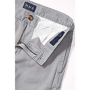 The Children's Place boys Uniform Chino Pants, Fin Gray, 16 Slim US