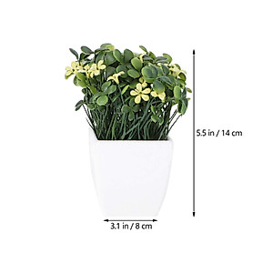 Cabilock 2Pcs Artificial Flowers Potted Plants Fake Greenery Shrubs Plants for Kitchen Home Wedding Office Garden Decor Pink Yellow