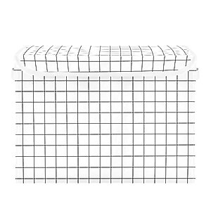 Kigai Storage Basket White Grid Storage Boxes with Lids and Handle, Large Storage Cube Bin Collapsible for Shelves Closet Bedroom Living Room, 16.5x12.6x11.8 In