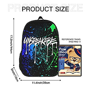 pusakon Catoon Game Backpack 3 Pcs Replaceable Pattern Backpacks 3D Printed Large Capacity Laptop Backpack 17 Inch