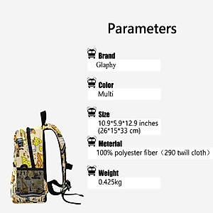 Glaphy Yellow Truck Excavator Kids Backpacks Toddler Backpack for Daycare School, Girls Boys Preschool Bookbags Kindergarten School Backpack