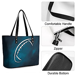 Womens Handbag Football Leather Tote Bag Top Handle Satchel Bags For Lady