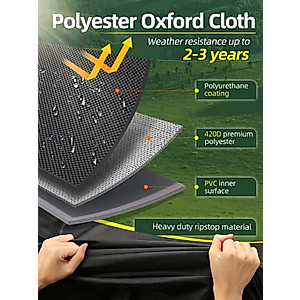 Riding Lawn Mower Cover, Eventronic 54“ Riding Lawn Tractor Cover Waterproof Heavy Duty Durable (420D-polyester oxford)