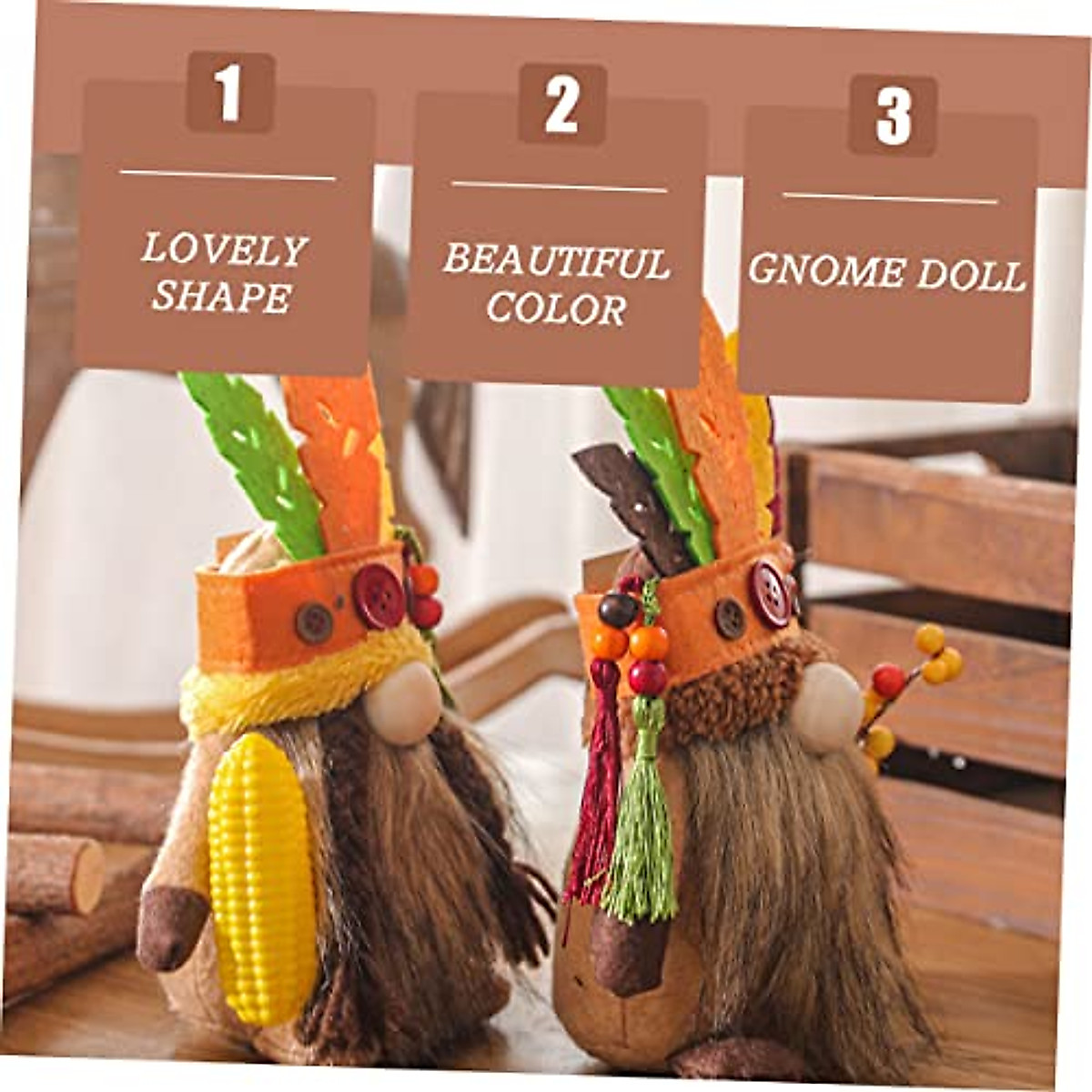 Zerodeko 10 Pcs Dwarf Chief Ornaments Holiday Dwarf Decor Thanksgiving Gnome Harvest Fall Home Dwarf Decor Fall Table Decor Gnomes Figurine Household Foam Elder Low Table