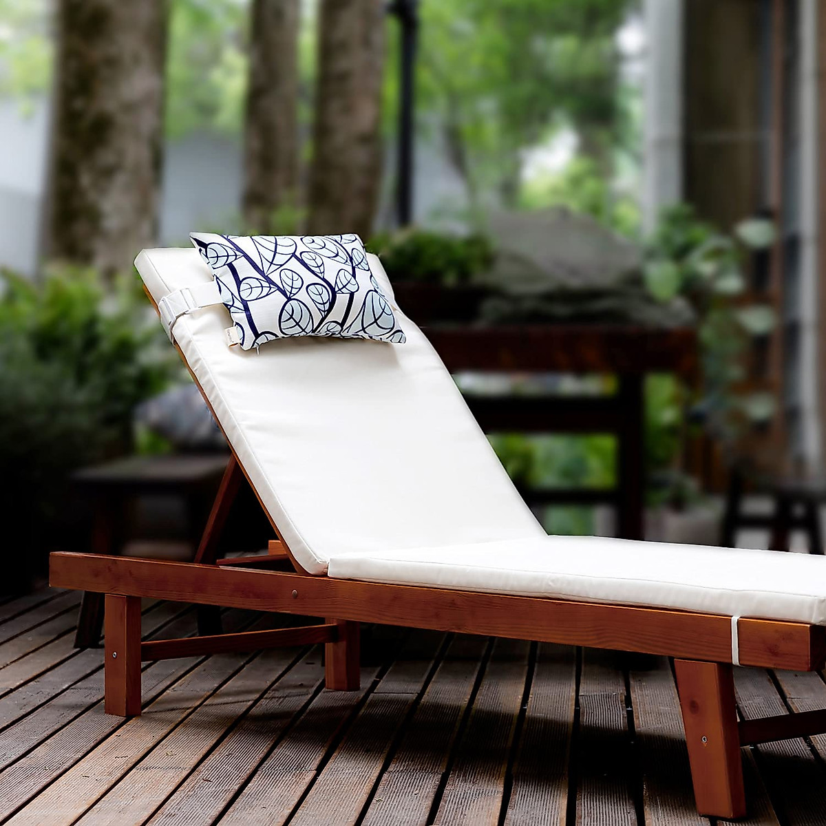 vmgreen Patio Lounge Head Support Pillow & Cushion,Small Waterproof Throw Pillow with Insert & Adjustable Elastic Stripe for Outdoor Furniture Recliner Chair, Sofa Lumbar,Neck Attachment,2Pack