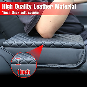 Mabett Center Console Cover for Ford Bronco Accessories 2021 2022 2023 2024 2/4-door,Prevent Dog Scratches Center Console Pad Waterproof Armrest Cover,Armrest Seat Box Cover Protector(Black)