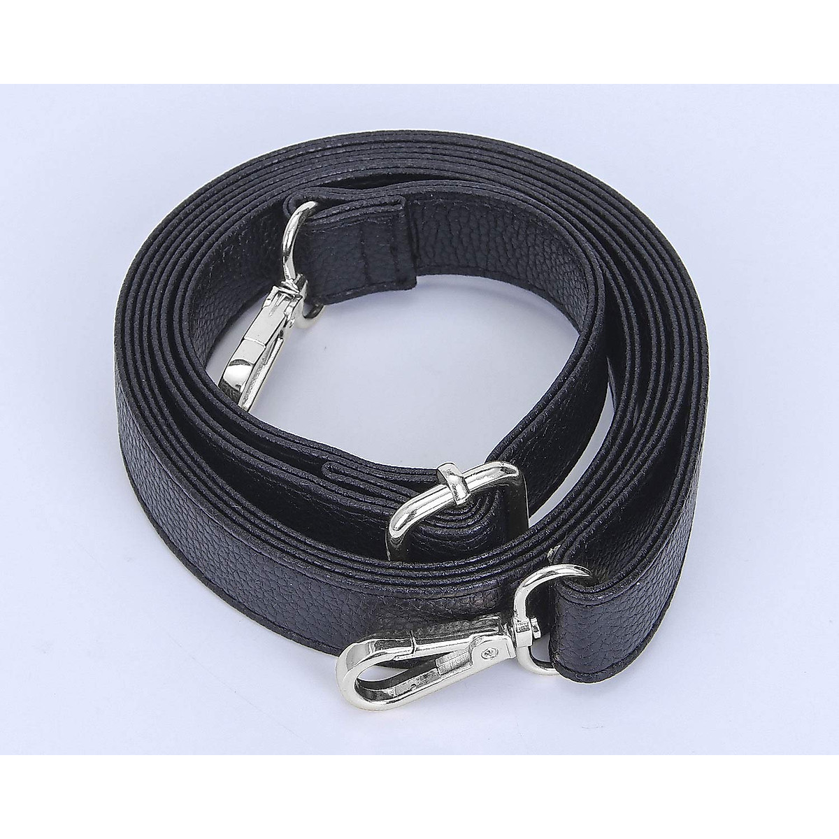 VanEnjoy Purse Strap Replacement with Tassel,Lichee Pattern Microfiber Leather for Crossbody Bag or Handbag,34-60" L*0.8" W,Silver Metal