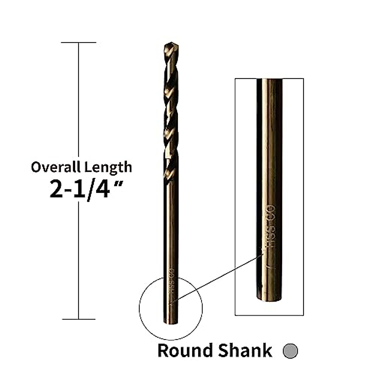 STROTON (3/32 Inch, Pack of 10) M35 5% Cobalt Twist Drill Bit Set for Hard Metal, Steel, and Stainless Steel