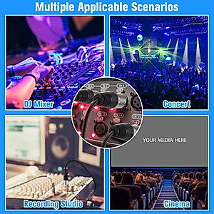 XLR Splitter Cable 1 XLR Female to 2 XLR Male Patch Y Cable Balanced Microphone Splitter Cord Audio Adaptor XLR Y Splitter Microphone Cable for Stereo Mic to L and R Audio Track, 1 Foot (10 Pcs)