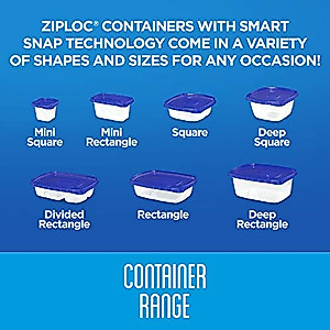 Ziploc Food Storage Meal Prep Containers Reusable for Kitchen Organization, Dishwasher Safe, Fresh Start Pack, 16 Count