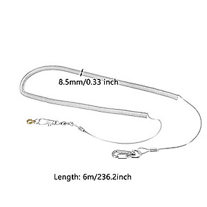 AYNEFY 6m Bird Flying Rope Parrot Bird Anti-bite Outdoor Flying Training Traveling Walking Rope Pet Bird Leash Kits Random Color (Foot Ring Dia. 8.5mm)