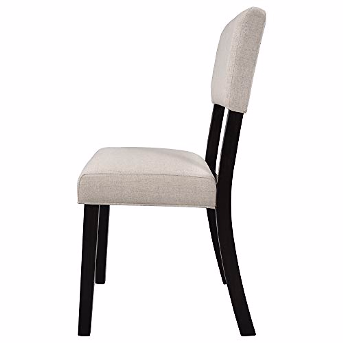 5 Pieces Dining Sets with Wooden Round Table Bring Bottom Shelf and 4 Linen Upholstered Chairs with Back Cushion for Home Kitchen & Dining Room Furniture Breakfast, Lunch & Dinner, Espresso+Beige