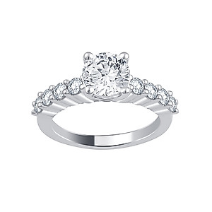 Beyond Brilliance 3.0 Carat Diamond, 4-Prong Set 14K White Gold Round Diamond Bridal Set (H-I, I2-I3) Natural Diamond Bridal Set For Women | Gift Box Included