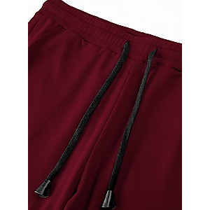 JMIERR Men's Cotton Sweat Shorts with Pockets Workout Lounge Jogger Gym Shorts 7 inch Inseam Basketball Shorts for Men, US38(XL), A Red