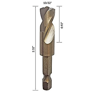 NordWolf 13/32" M35 Cobalt Stubby Drill Bit for Stainless Steel & Hard Metals, with 1/4" Hex Shank for Quick Chucks & Impact Drivers