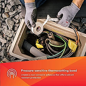 3M Glass Cloth Electrical Tape 69, ¾ in x 66 ft, 1 Roll, Premium Grade, Glass Cloth Backing, Silicone Adhesive, High Temperature, Flame Retardant