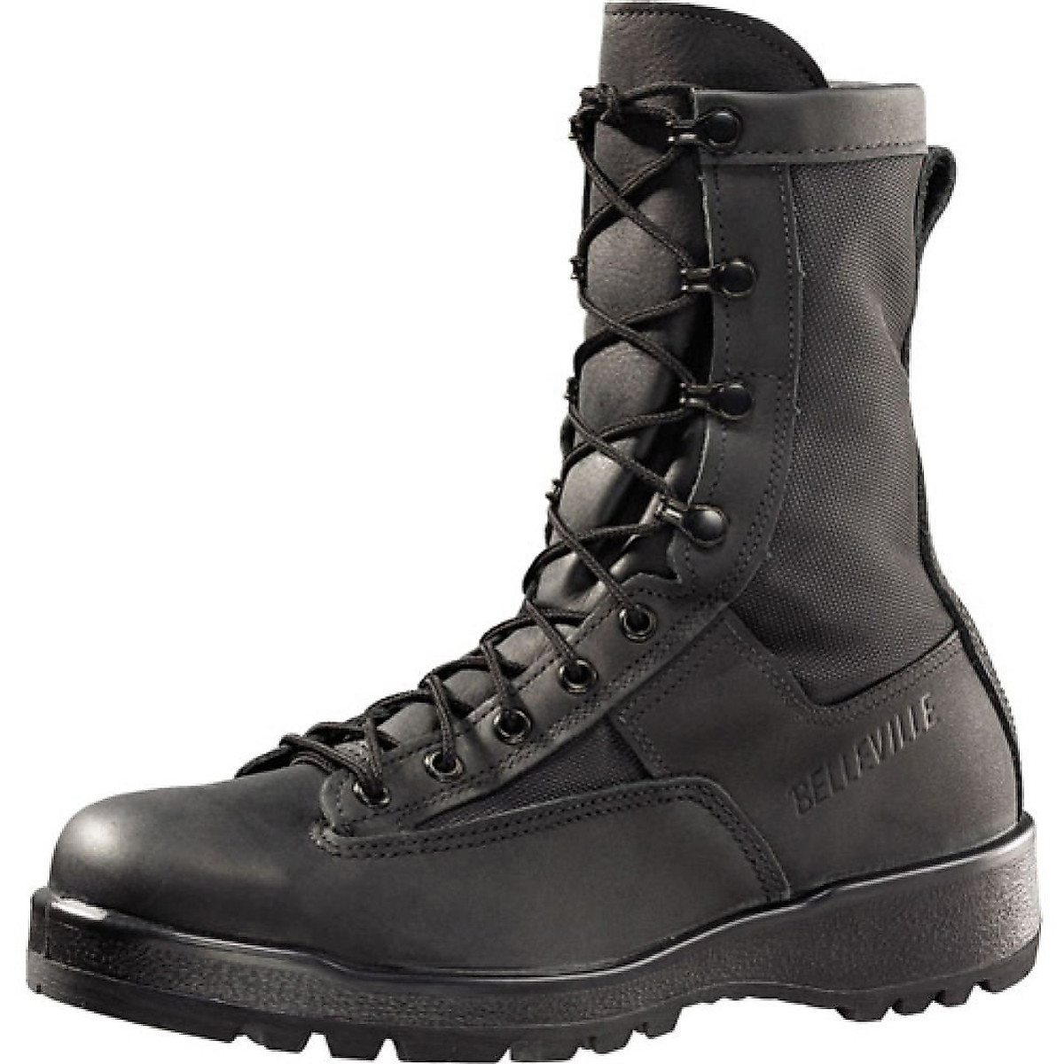 B Belleville Arm Your Feet 700 8" Waterproof Duty Black Tactical Boots for Men - Polishable Leather and Nylon with Oil-Resistant Gore-Tex Lining for Police, EMS, and Security Personnel, Black - 10R
