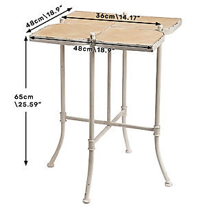 DOEWORKS Modern Four-Leaf Clover Shaped End Table, Vintage Living Room Coffee Table, Wood Sofa Side Table for Bedroom,Kitchen, Cafe