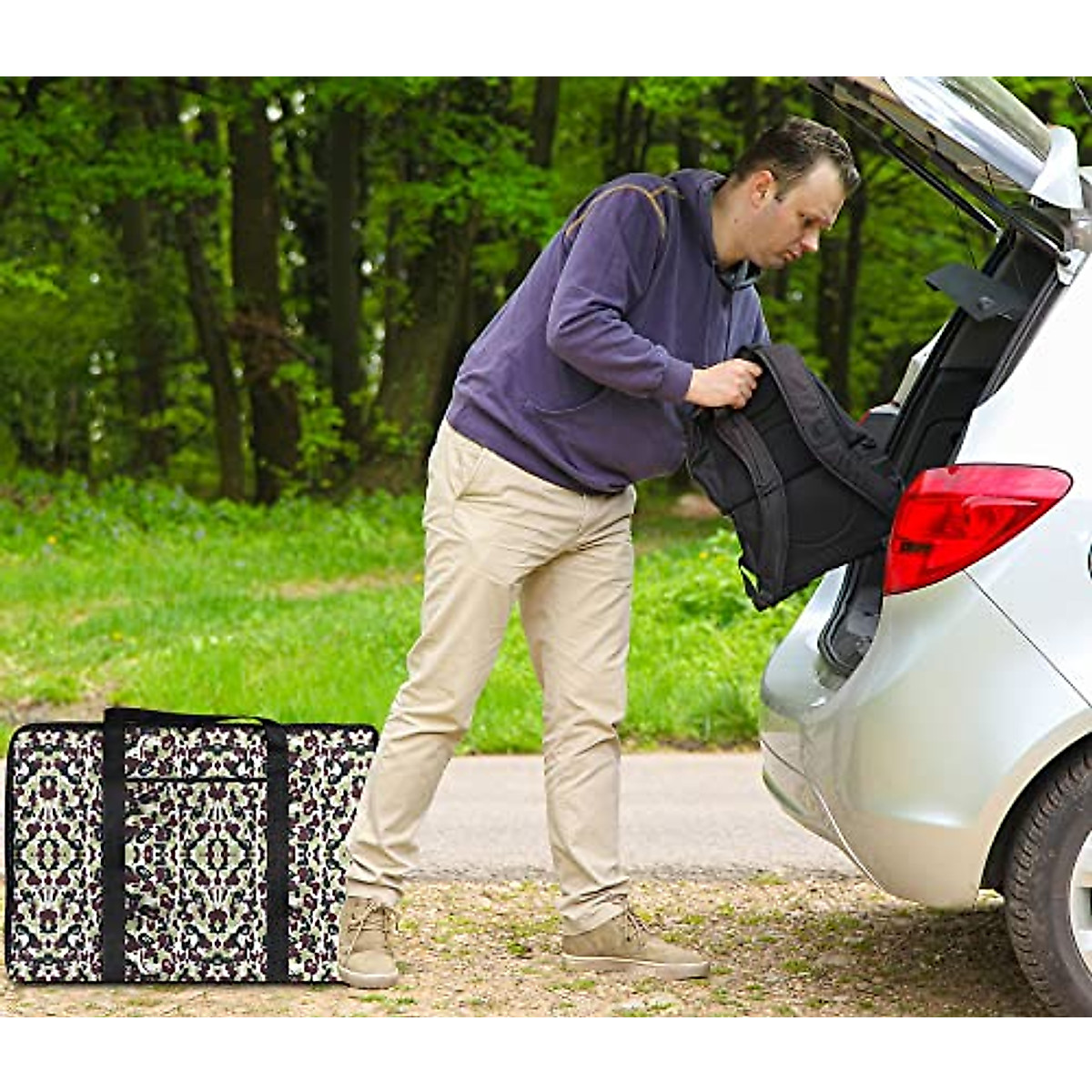 BBQration Griddle Cover and Carry Bag for Blackstone 22" Table Top Griddle with Hood/Lid, Heavy Duty 600D Polyester Cover Replacement Parts for 5510 Blackstone Carry Bag