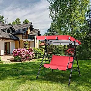 KFJZGZZ Replacement Cover Swing Ceiling Cloth Rain Cover Outdoor Awning Courtyard Patio Lawn & Garden Tree Swing for Adults Couch (0-Red, One Size)