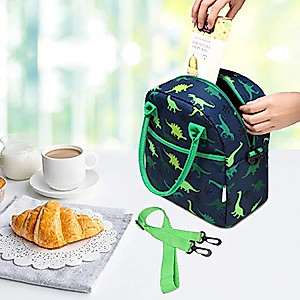 VASCHY Lunch Box Bag for Kids, Insulated Lightweight Lunch Box Tote for Toddler Boys and Girls School Daycare Kindergarten Dinosaur