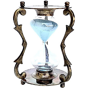 Sand Timer Maritime Antique Brass Sand Timer with Compass Hour Glass for Desk/Table Sand Timer Decorative Item Carrieble Lightweight Ideal for Gift by Handicraft Bulls
